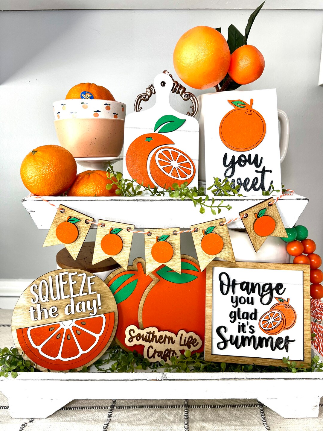 Orange Tiered Tray, Orange Tiered Tray Signs, Tiered Tray Decor - Etsy