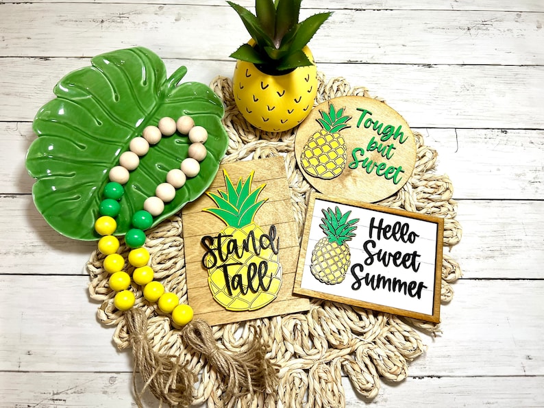 Pineapple Tiered Tray Signs, Pineapple Tiered Tray Decor - Etsy