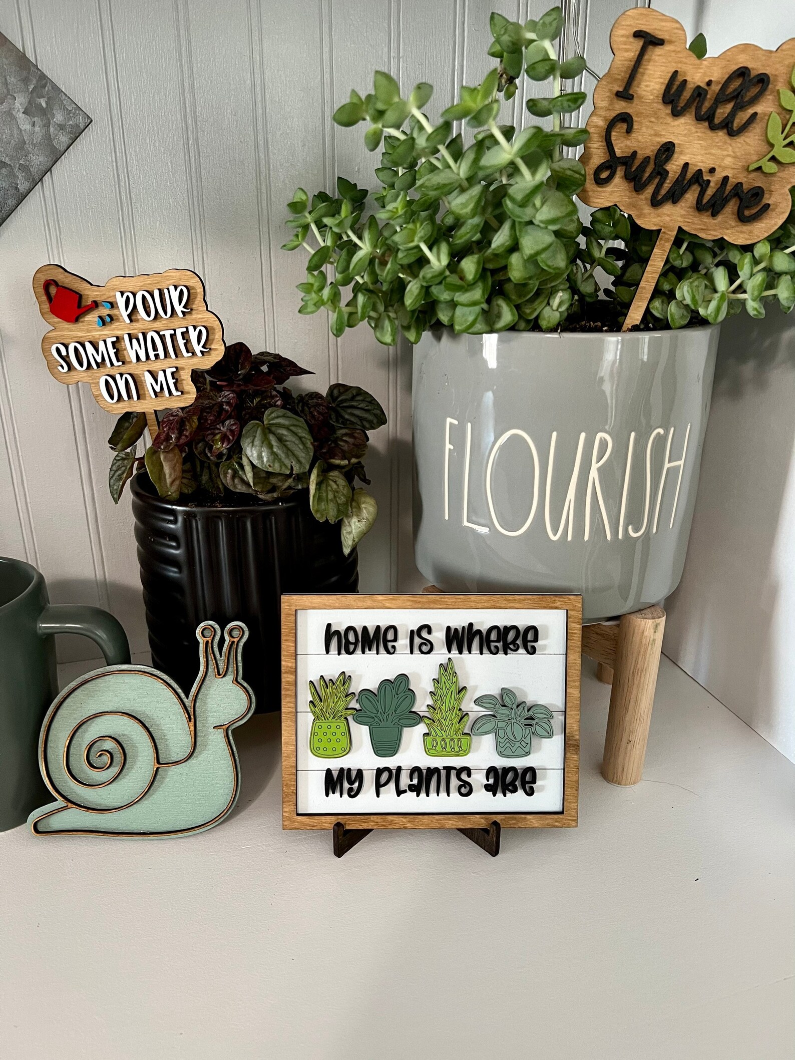 Plant Tiered Tray Signs, Plant Tiered Tray Decor - Etsy