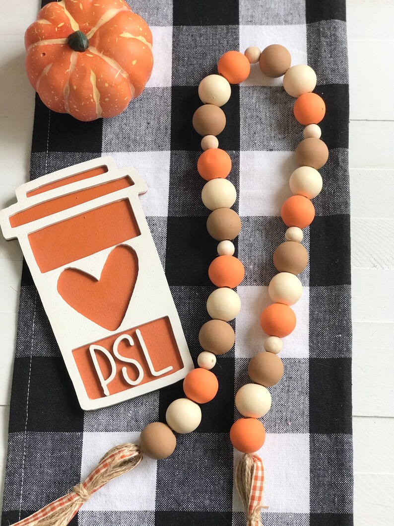 Pumpkin Spice Farmhouse Bead Garland - Etsy