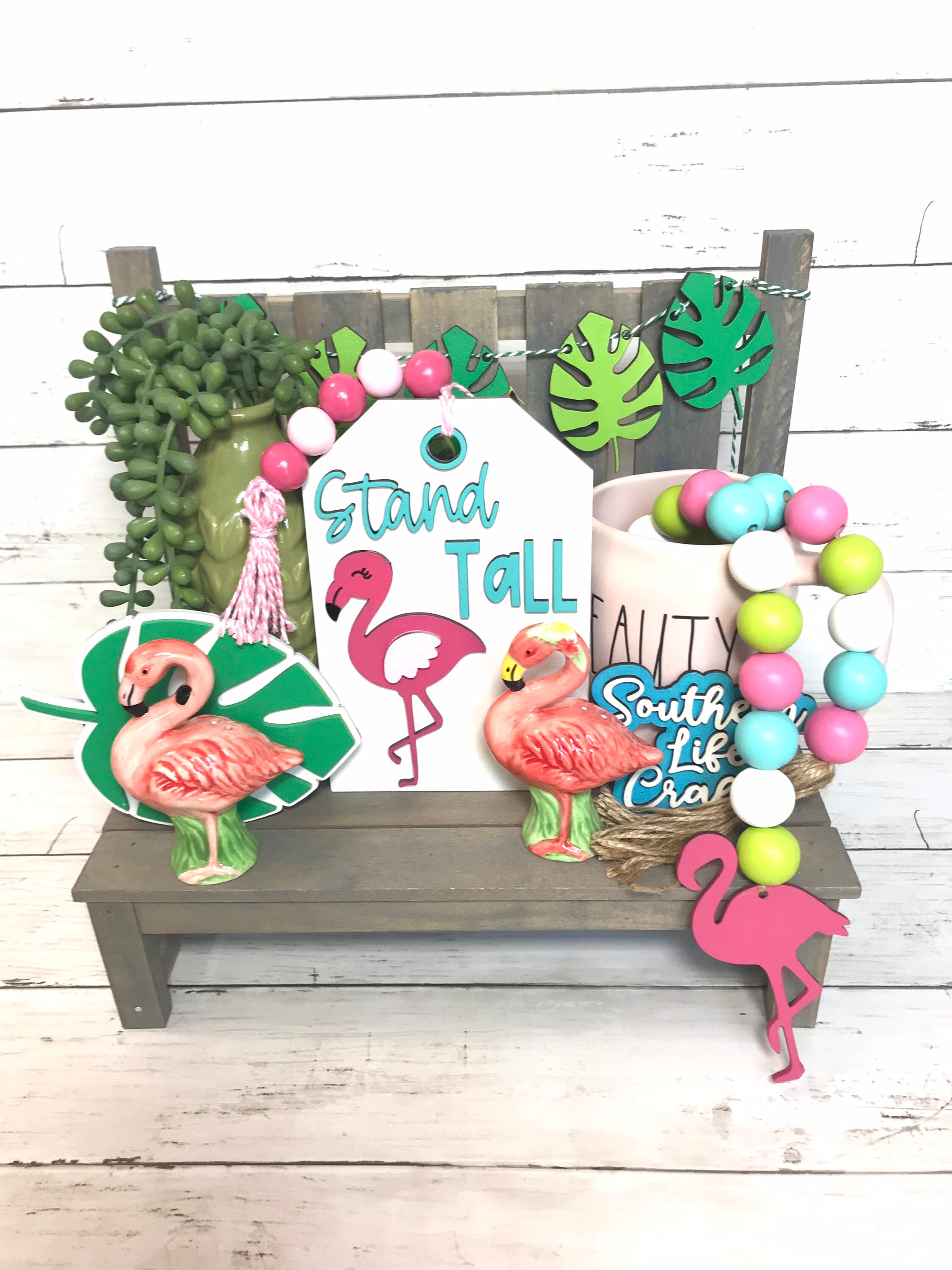 Flamingo Tiered Tray Signs // Flamingo Tiered Tray Decor - Etsy