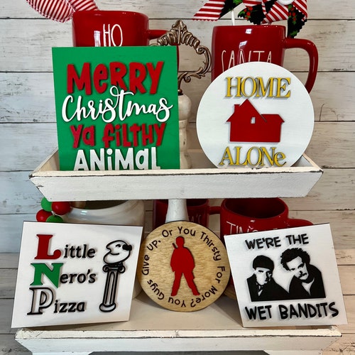 Home Alone Inspired Tiered Tray Set Christmas Tiered Tray - Etsy