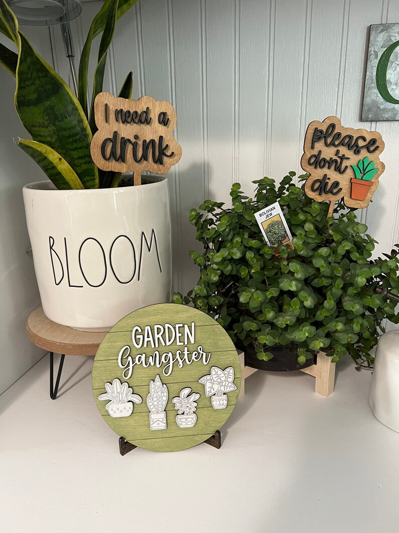 Plant Tiered Tray Signs, Plant Tiered Tray Decor - Etsy