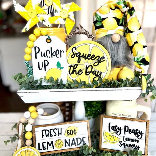 Lemon Signs Kitchen Lemon Sign Lemon Decor Tiered Tray - Etsy