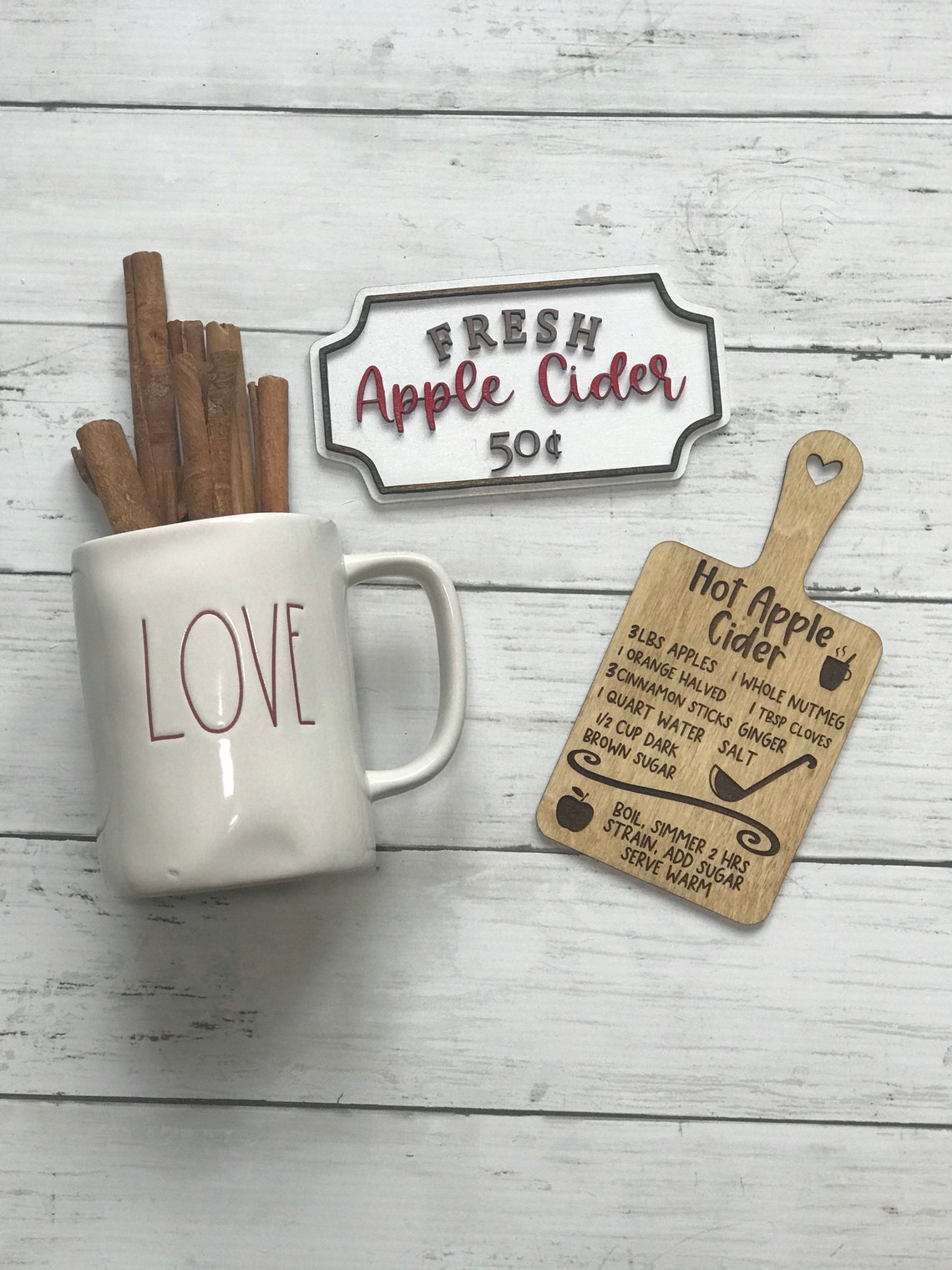 Apple Cider Tiered Tray Decor // Apple Tiered Tray Signs | Etsy