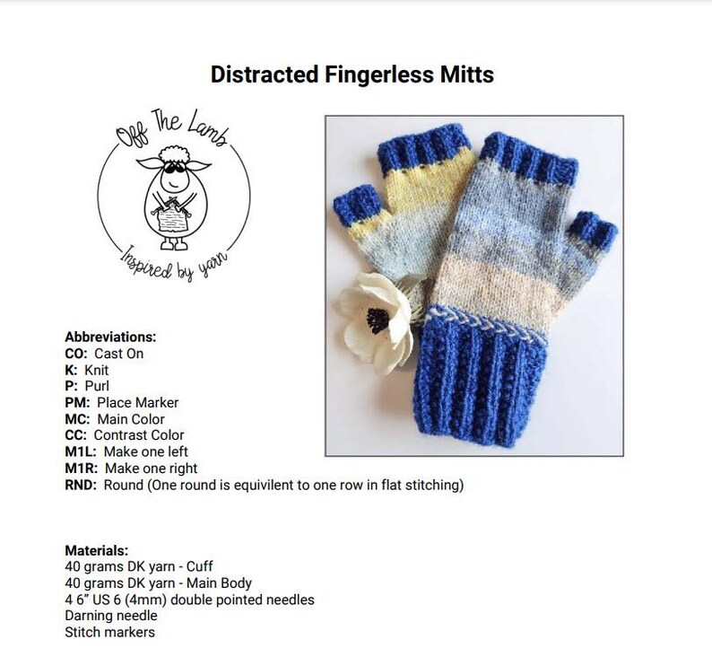 Easy Fingerless Mitt Knitting Pattern, DYI, Trendy Fingerless Mitts ...