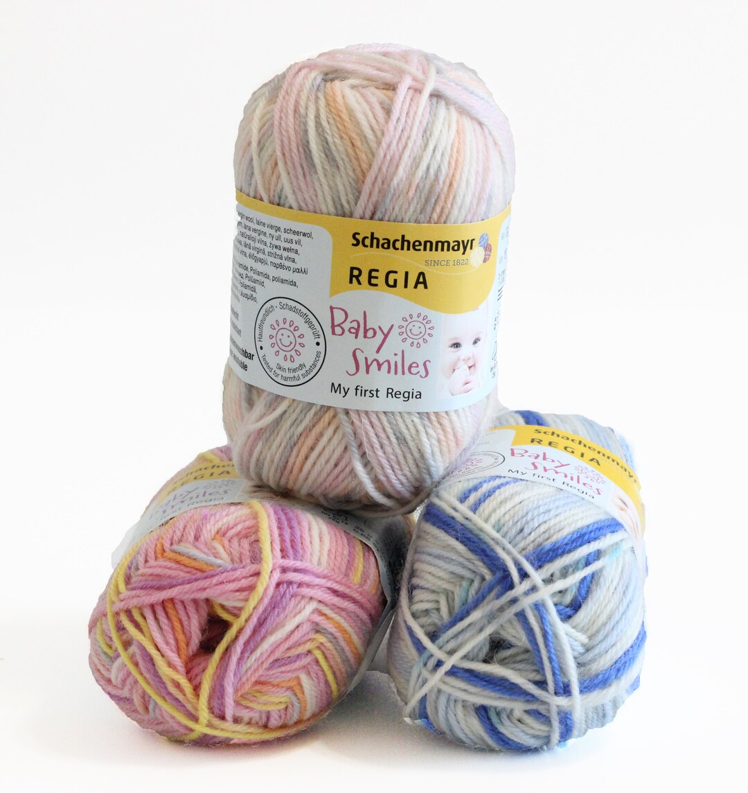 Regia Baby Smiles Self Striping Wool Blend Yarn, 4 Ply Fingering - Etsy