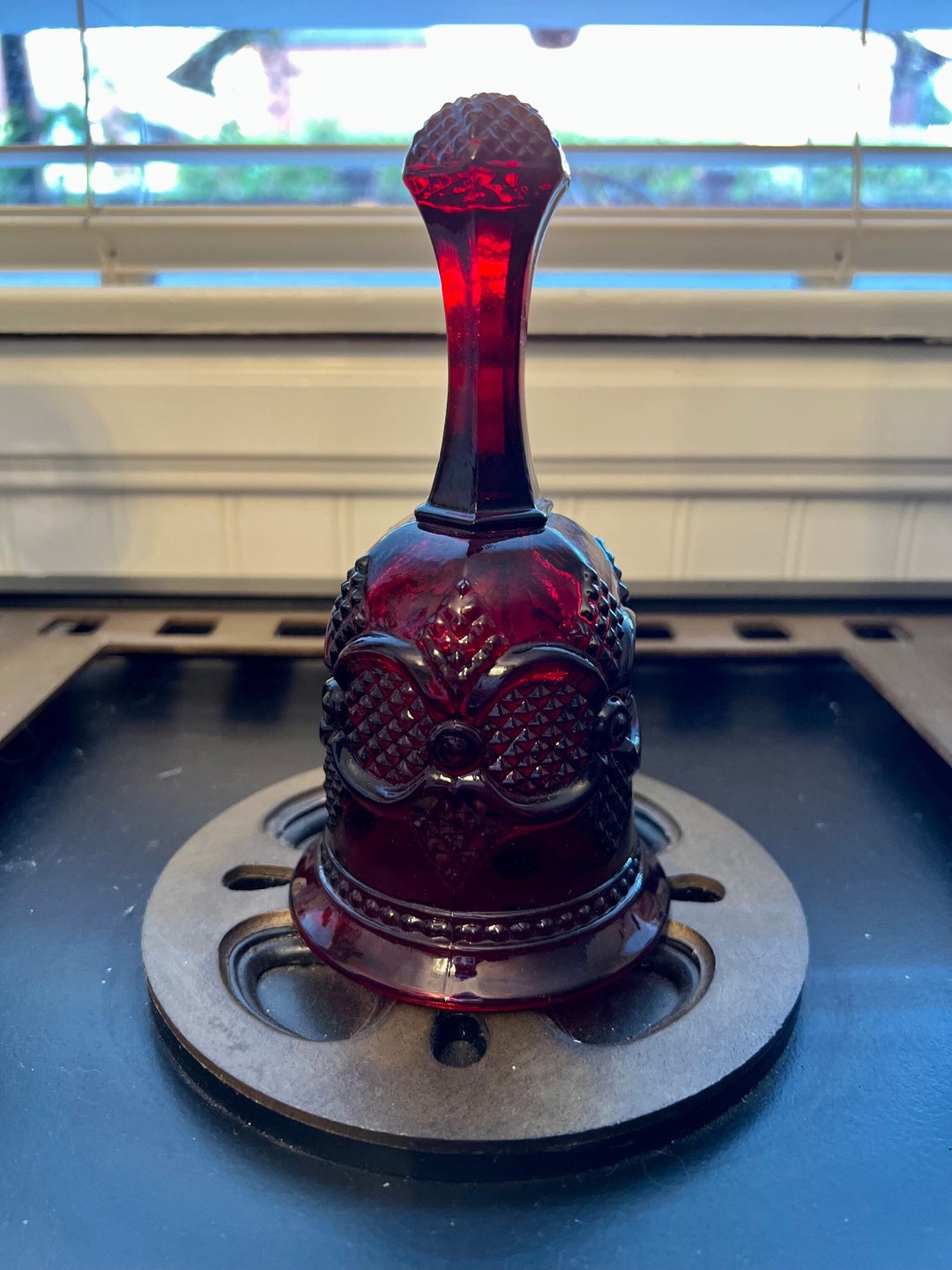 Vintage Cape Cod Ruby Red Glass Bell, Glass Bell Ornament, Christmas ...
