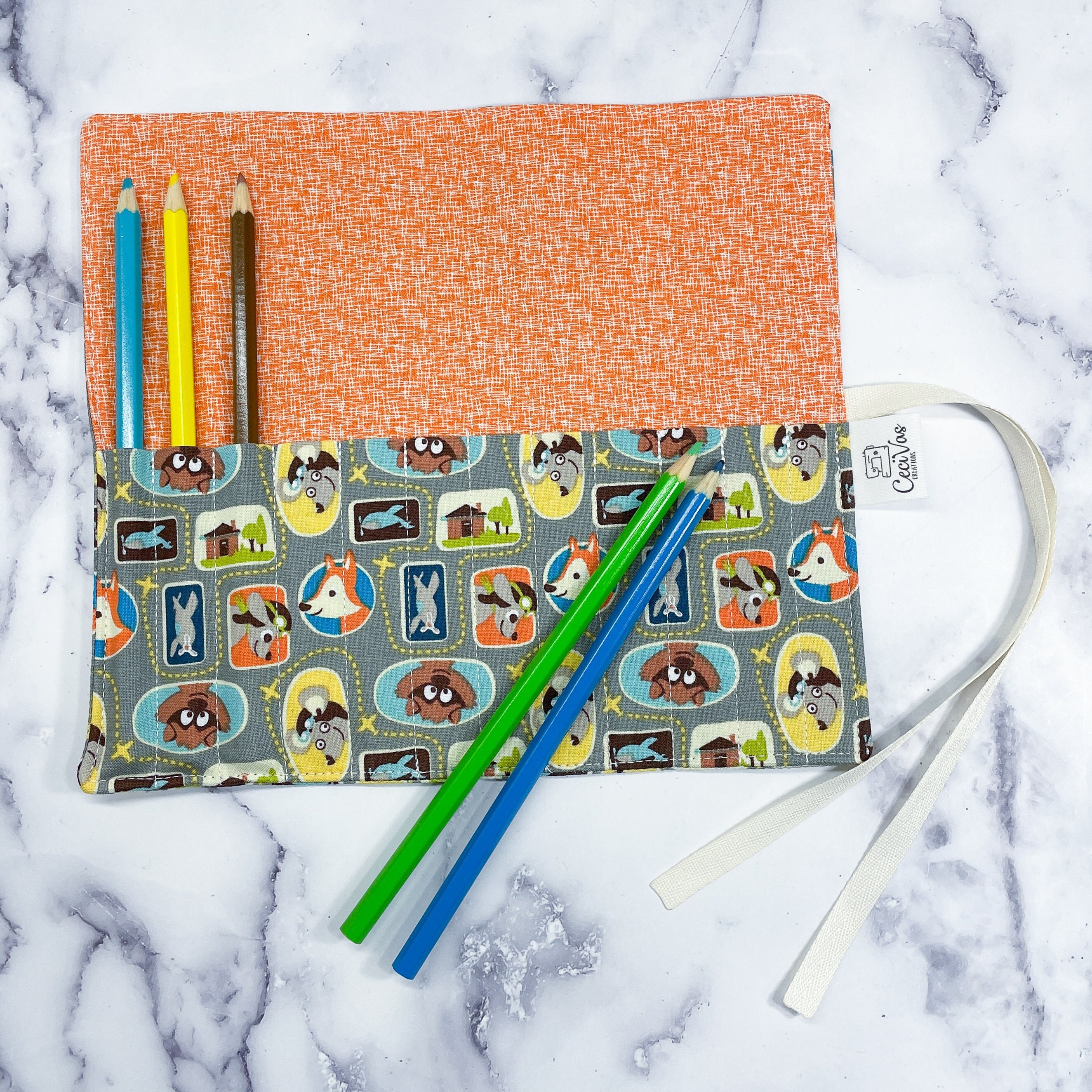 12 Color Pencil Roll Pencil Organizer Pencil Roll Color - Etsy