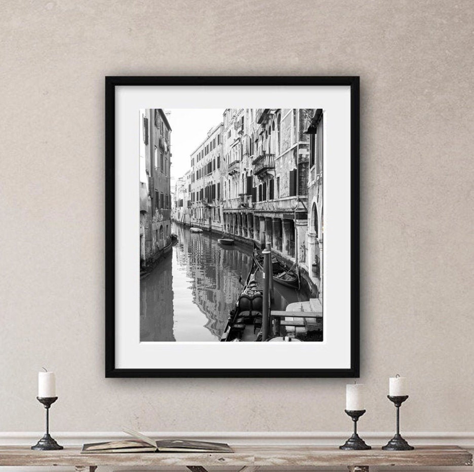Venice Photography, Venice Canal Digital Download, Black and White ...