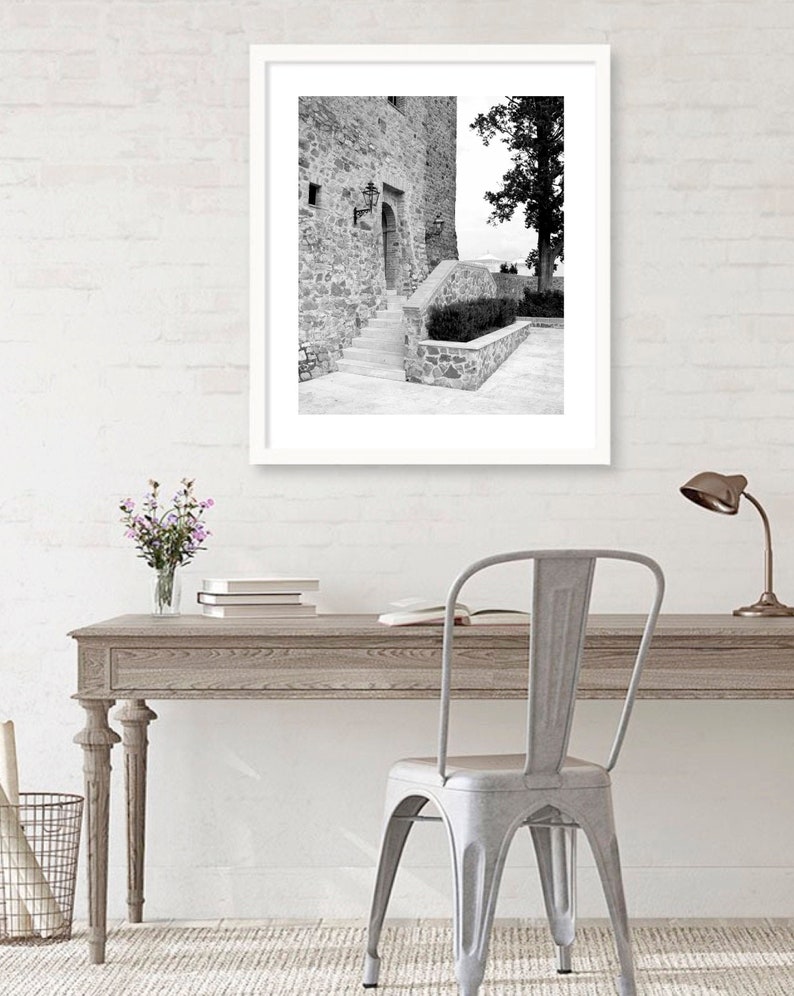 Tuscany Village Photography Print Rustic Italy Photo Black - Etsy