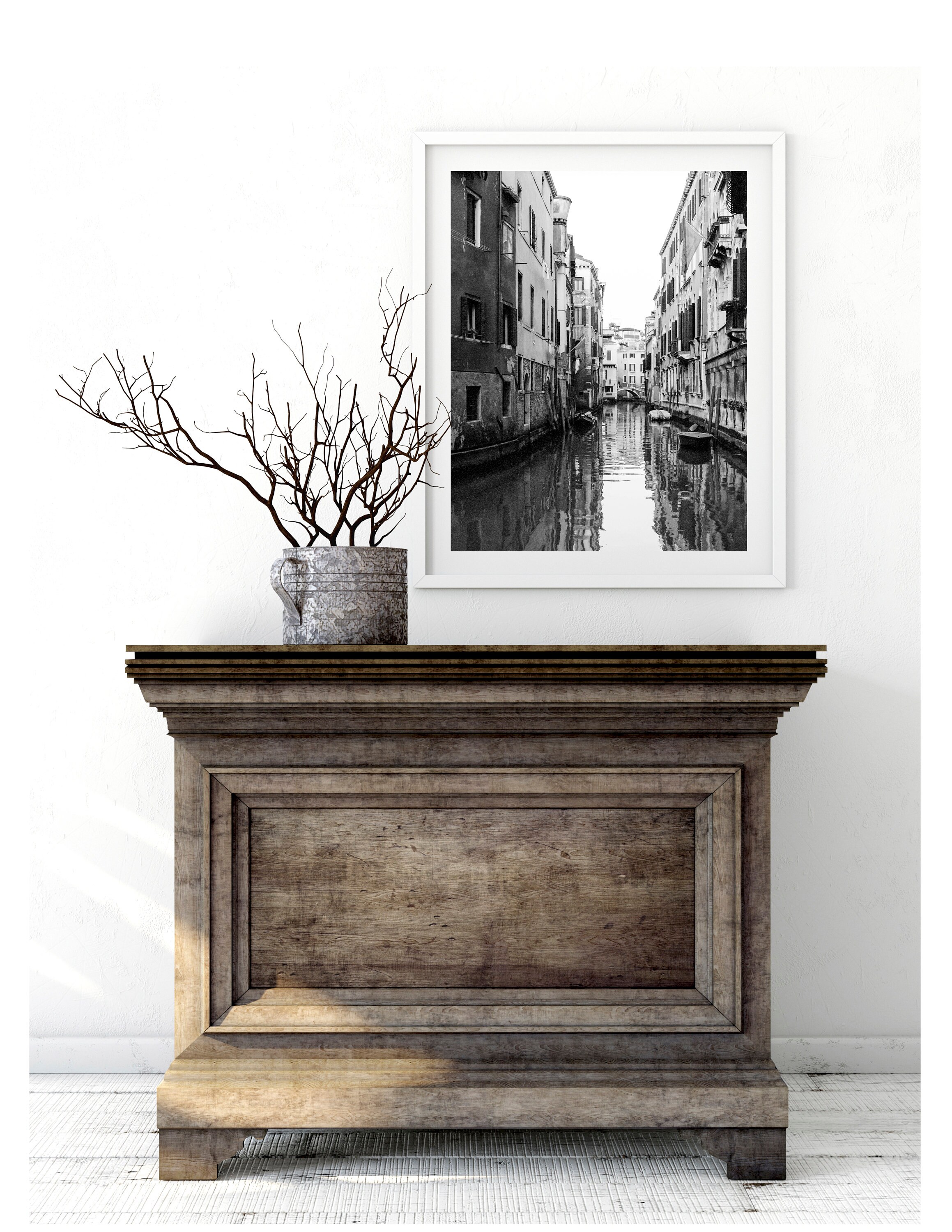 Venice Canal Black and White Photography Wall Art Prints, Original ...