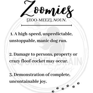 Zoomies Printable **DIGITAL DOWNLOAD** - Funny Pet - Cute Dog - Quirky ...