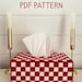 Checkered Tissue Box Cover Pattern: DIY Tutorial (PDF Digital Download ...