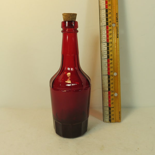 Red Glass Bottle - Etsy