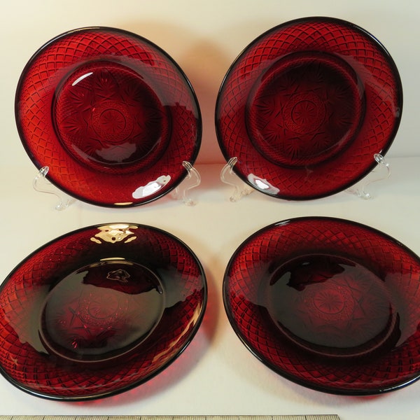 Red Luminarc Plates - Etsy