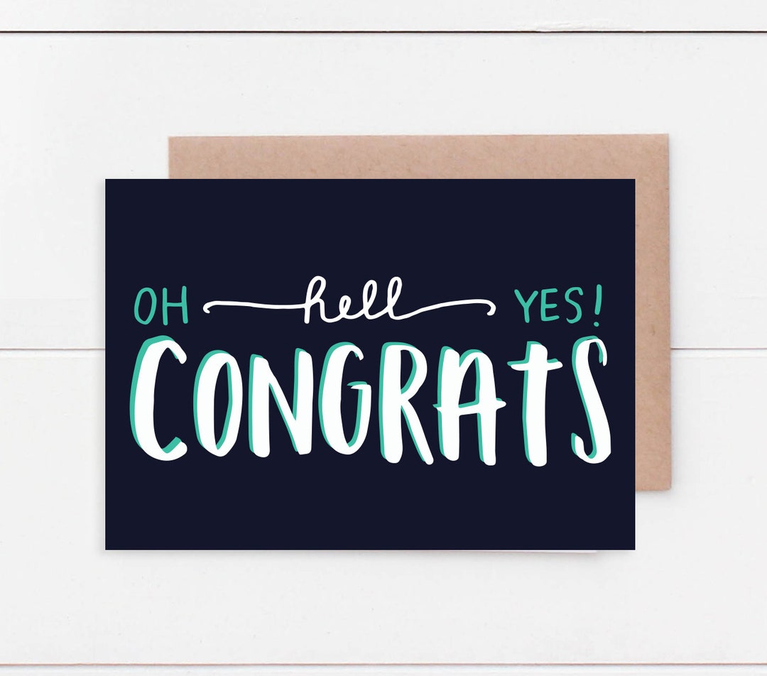 Oh Hell Yes Congrats 5x7 Card - Etsy