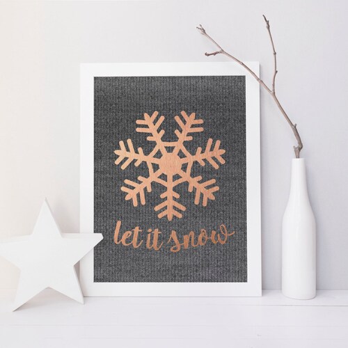 Let It Snow Print Winter Wall Decor Christmas Print Digital - Etsy