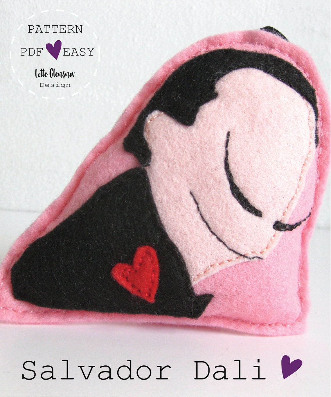 Salvador Dali, Cute, Felt Ornaments Pattern, Instant Download PDF ...