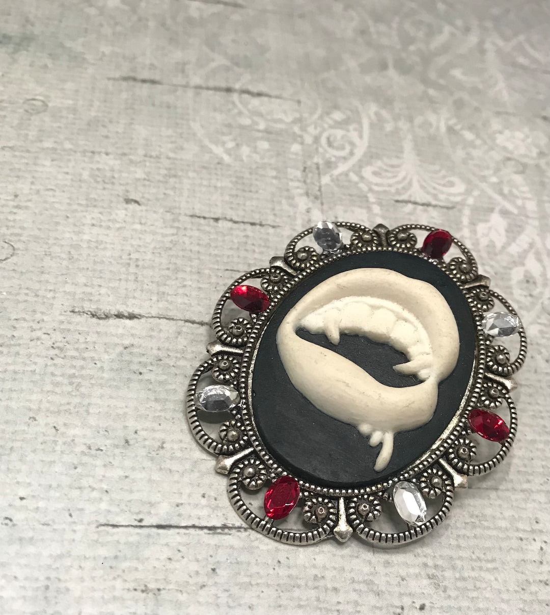 Gothic Brooch With Vampire Fangs - Etsy