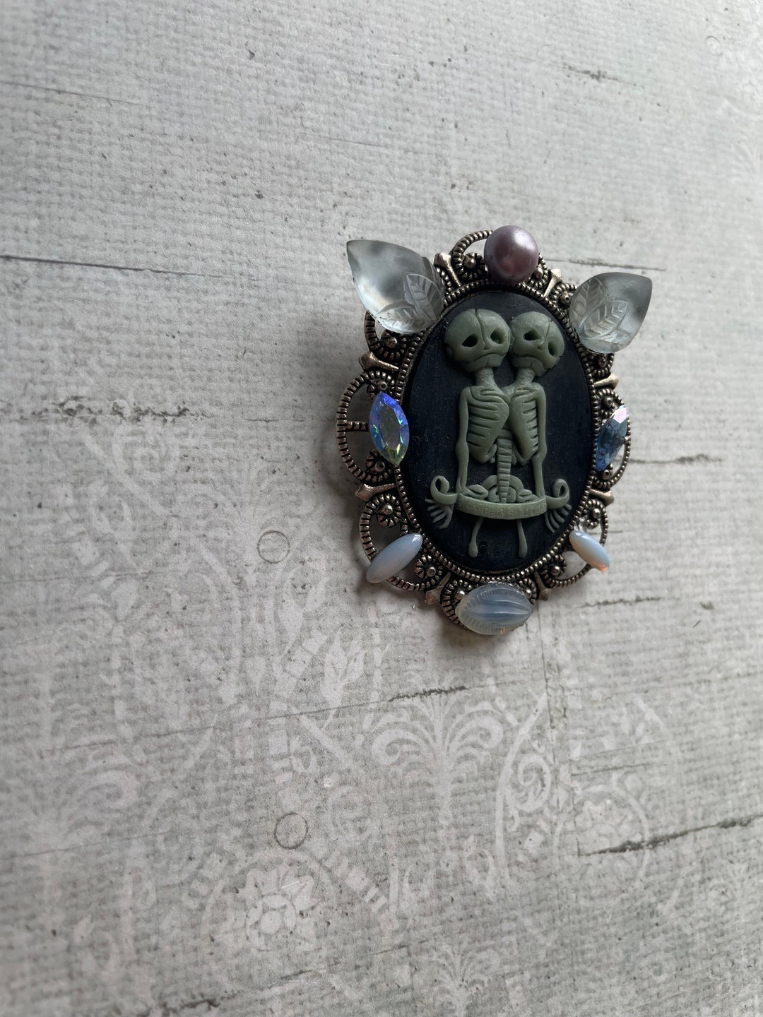 Gothic Brooch in Antique Silver With Conjoined Twins and Vintage ...