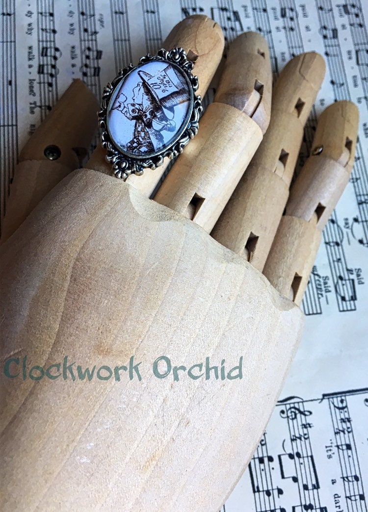 Alice in Wonderland Silver Ring - Etsy