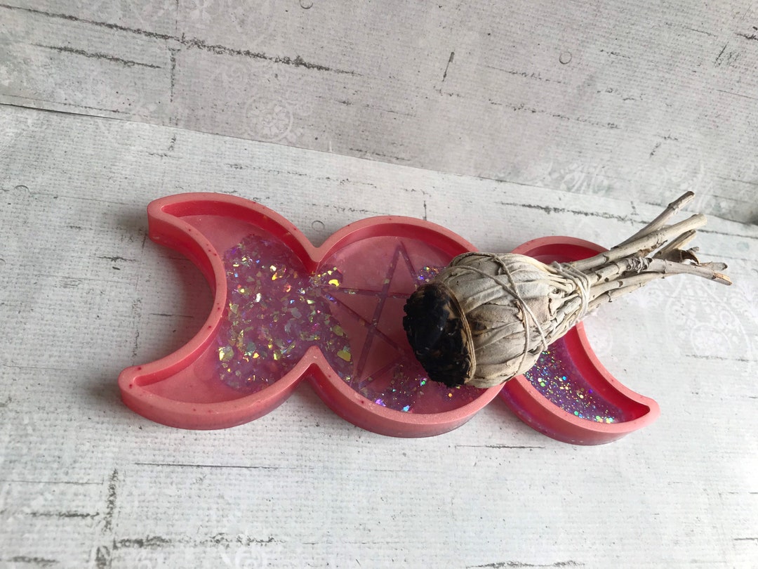 Triple Moon Altar Dish for Smudging Sage or Candle Holder - Etsy
