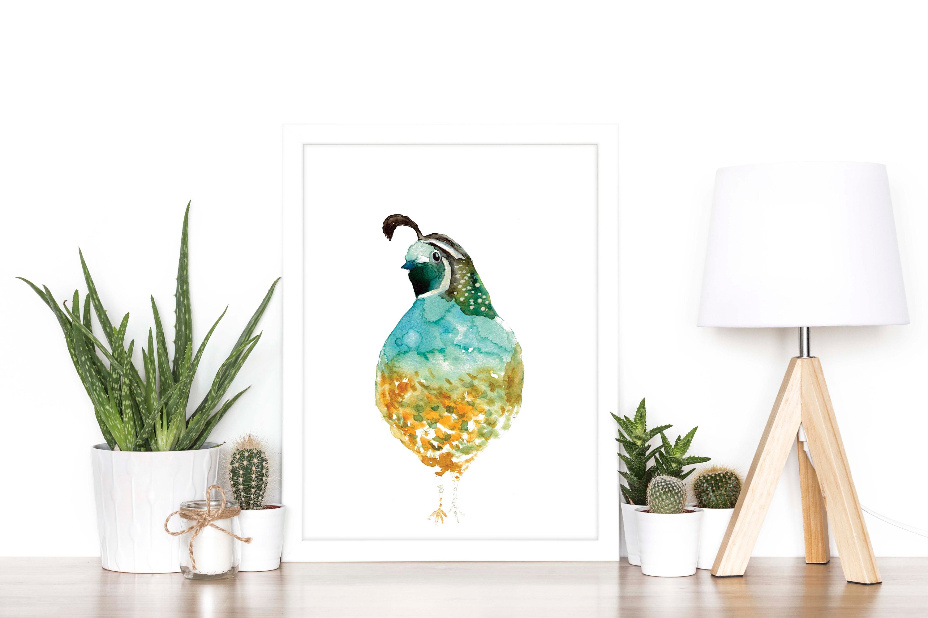 Quail Watercolor Painting Art Print | Etsy