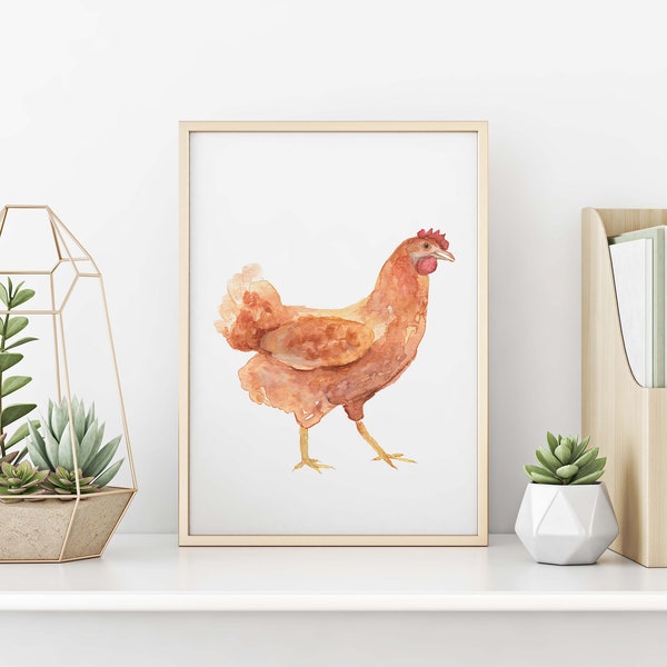Chicken Watercolor - Etsy