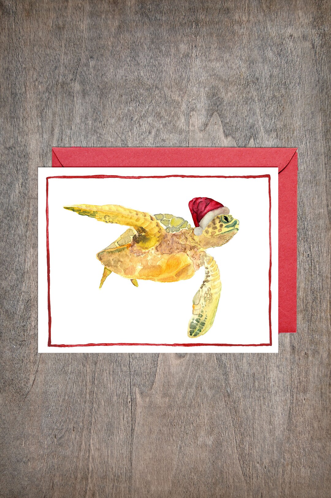 Sea Turtle Christmas Card Set // Set of 8 Holiday Cards - Etsy