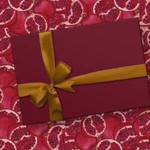 Pomegranate Wrapping Paper // Fruit Wrapping Paper // Holiday Gift Wrap ...