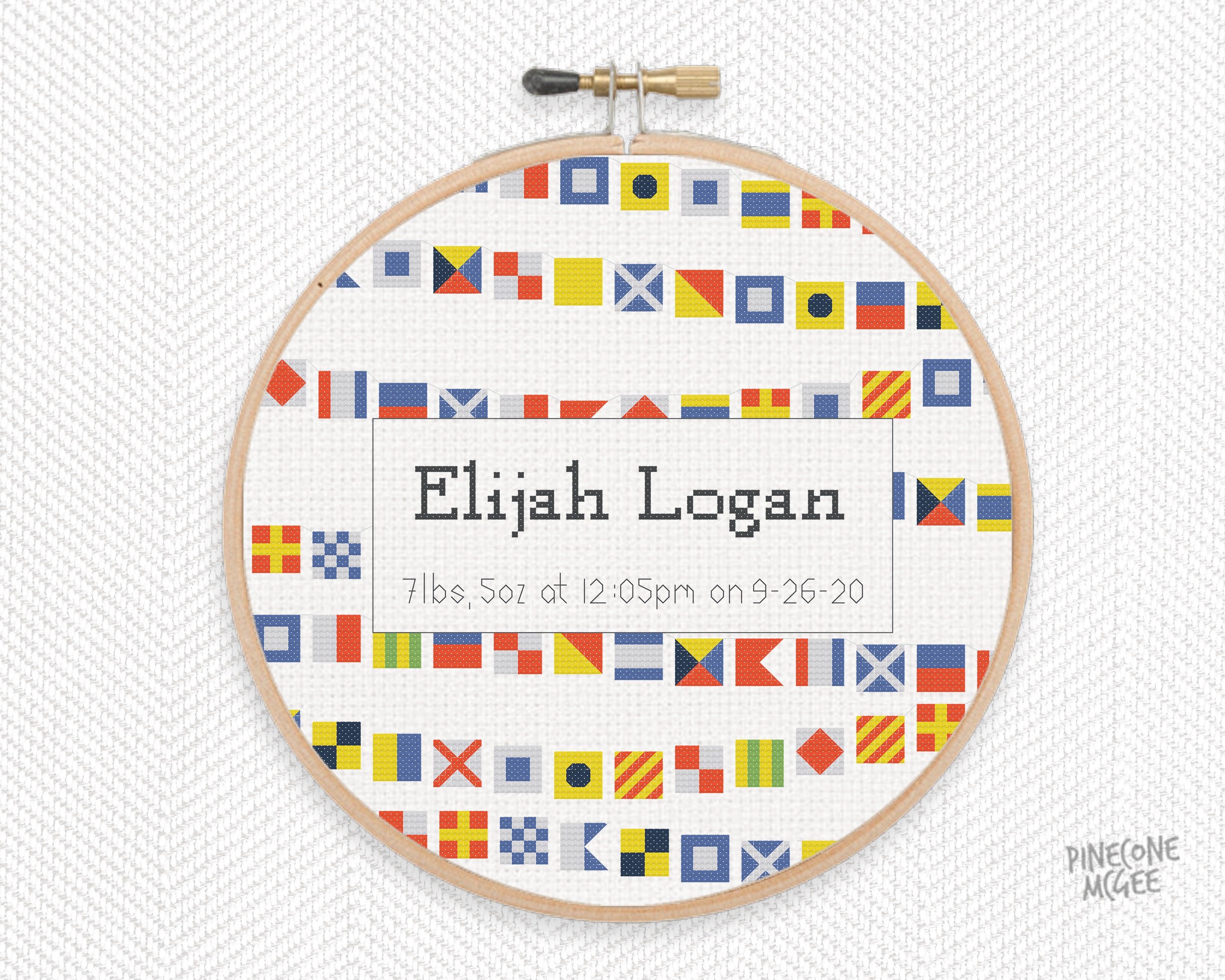 NAUTICAL FLAG ANNOUNCEMENT counted cross stitch pattern | Etsy