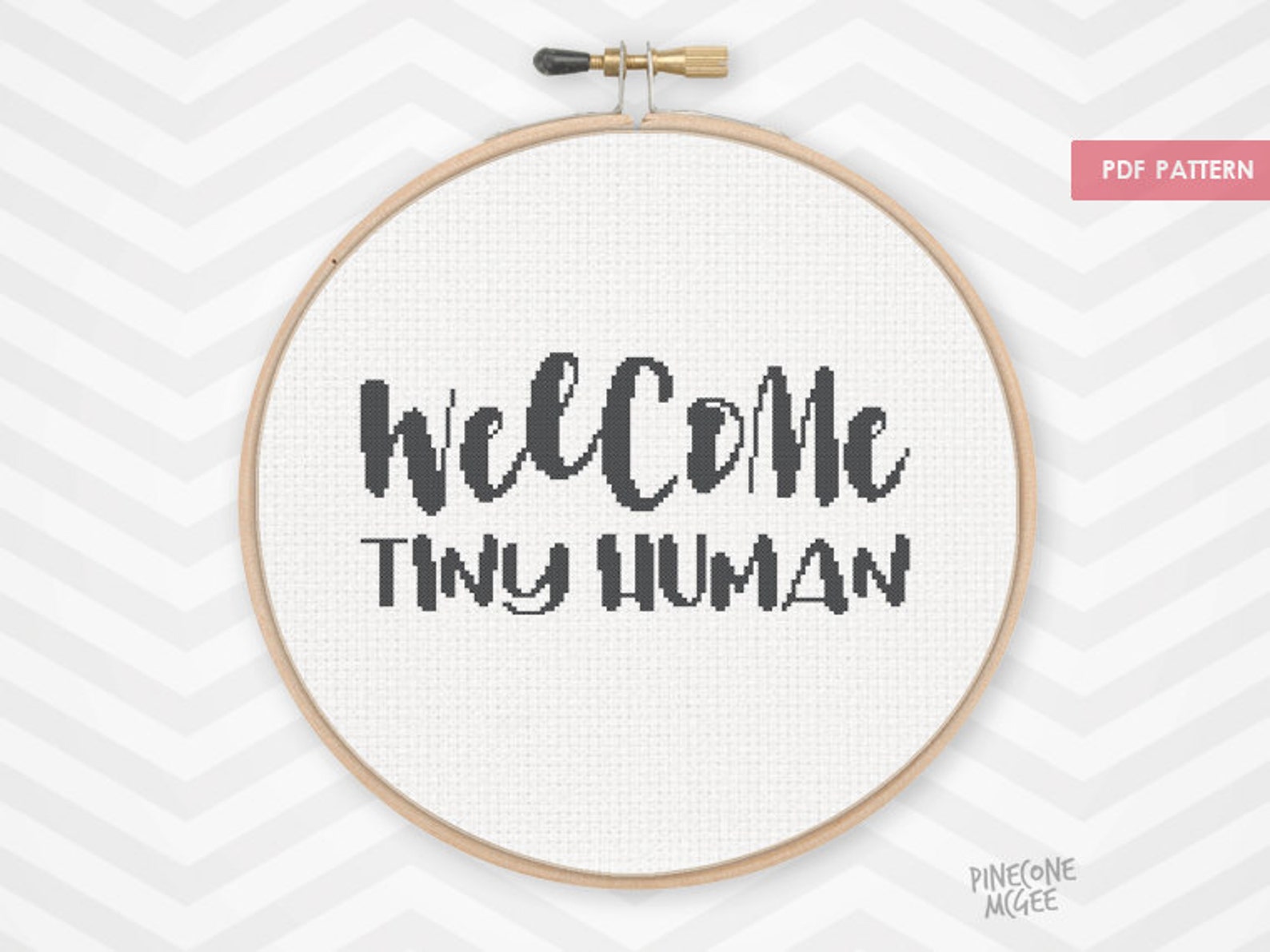 WELCOME TINY HUMAN Counted Cross Stitch Pattern Baby - Etsy Australia