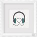 HEART MUSIC HEADPHONES Counted Cross Stitch Pattern, Xstitch Pdf - Etsy