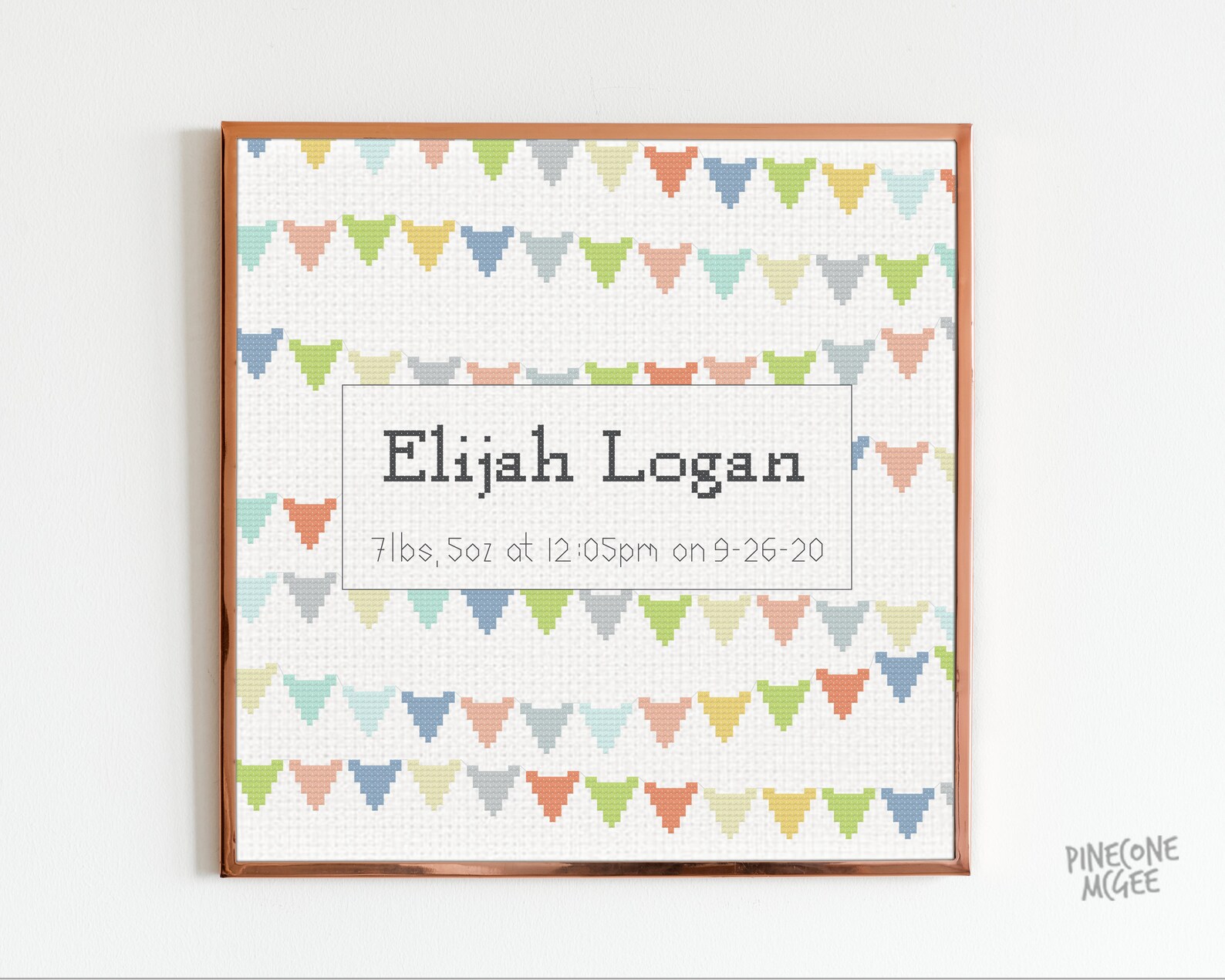 BABY BANNER ANNOUNCEMENT Counted Cross Stitch Pattern, Baby Boy Shower ...