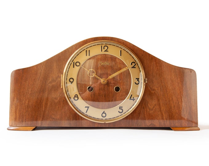 1940s ZENTRA Germany Mantel CLOCK Art Deco Mid Century Modernism ...