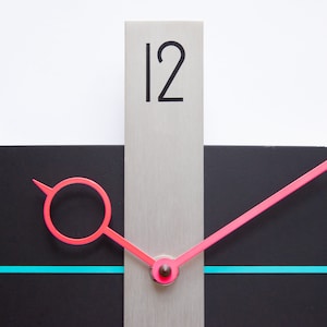 XL 80s Postmodern Neon Pendulum Wall Clock Memphis Sottsass Era Panton ...