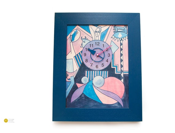 90s Abstract Picasso MAZZOT Wall Clock Postmodern Graphic | Etsy