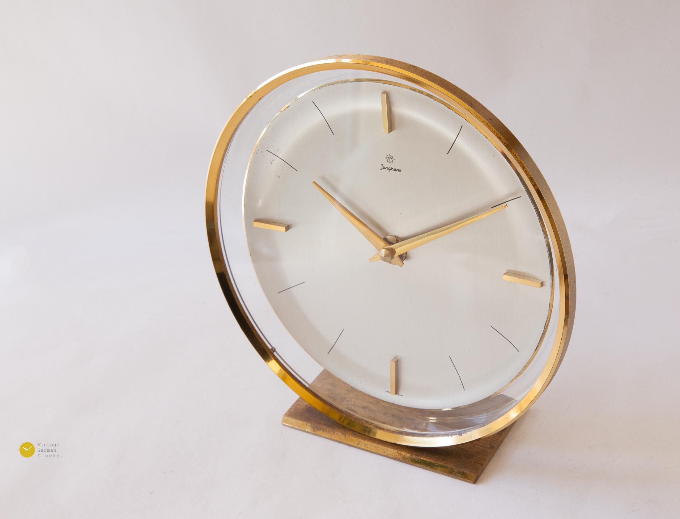 1960s JUNGHANS Floating Dial Desk CLOCK Mid Century Modernist Art Deco ...