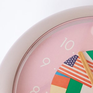 Large BENETTON Desk Clock Bulova - Postmodern Memphis Style Abstract ...