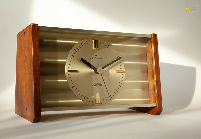 Stunning JUNGHANS Desk CLOCK Mid Century Modern Danish table | Etsy