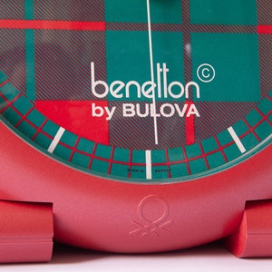 Large NOS BENETTON Desk Clock Bulova - Postmodern Memphis Style ...