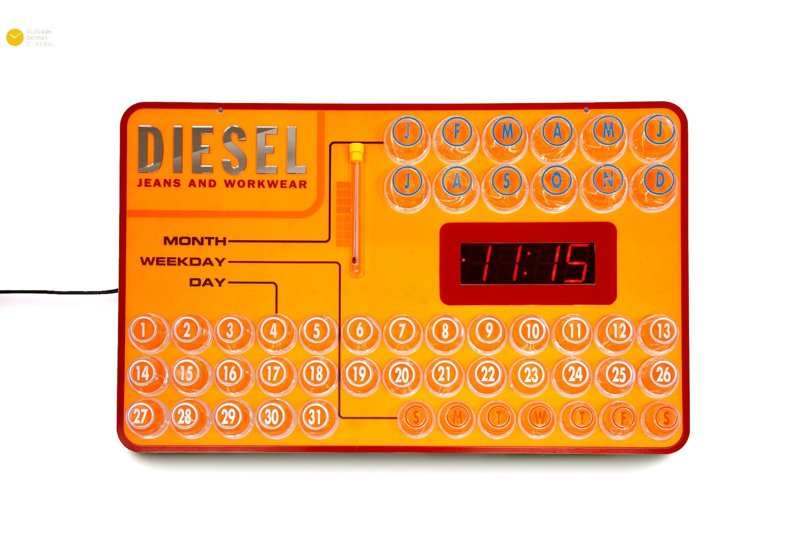 XL DIESEL Dealer Display Wall Clock LCD Space Age Panton - Etsy