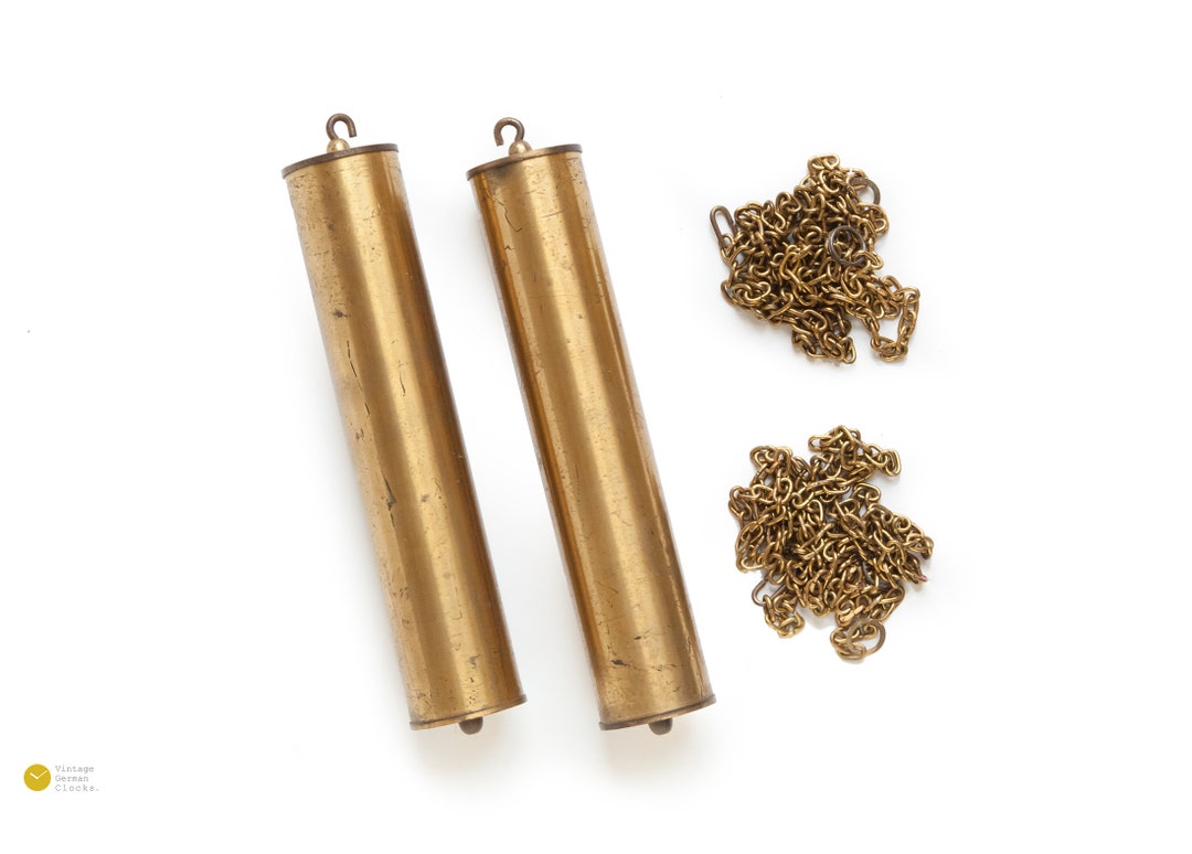 Original 1930s JUNGHANS Brass Clock Weights and Chains W248 Chiming ...