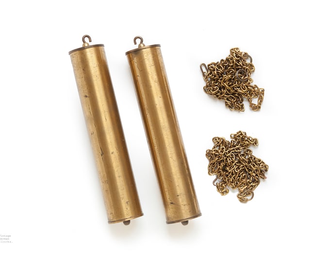 Original 1930s JUNGHANS Brass Clock Weights and Chains W248 Chiming ...