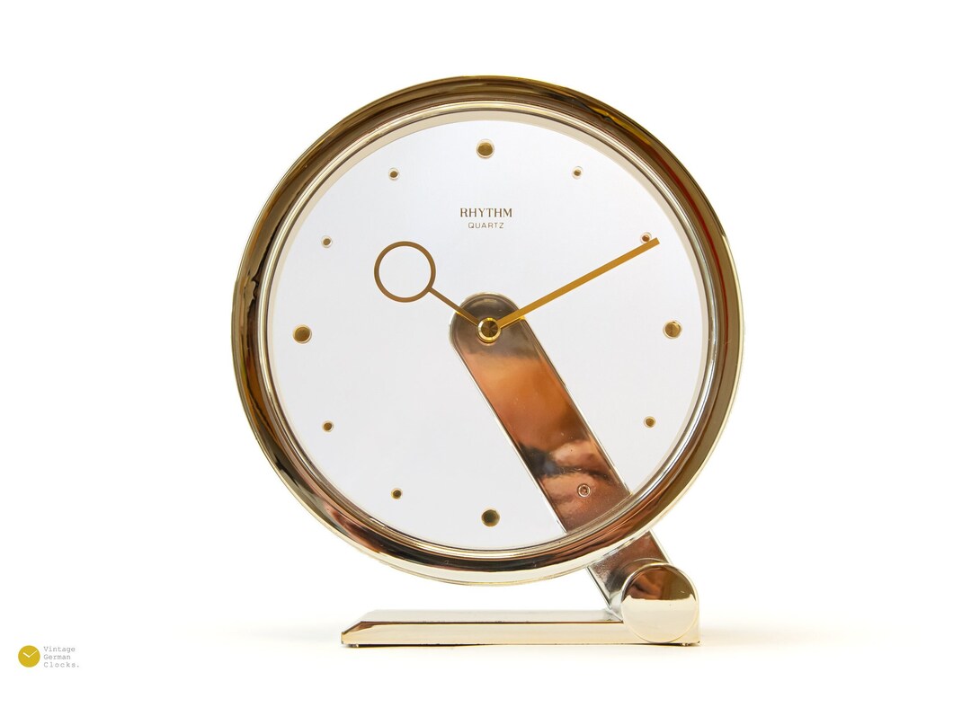 Golden 80s RHYTHM Desk Table Clock Postmodern Memphis Style Plastic ...