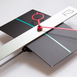 XL 80s Postmodern Neon Pendulum Wall Clock Memphis Sottsass Era Panton ...