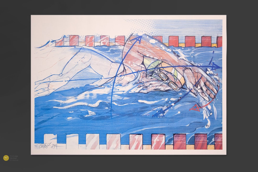 1984 RÜDIGER ESCHERT Illustration Art Print Poster Sports Original ...