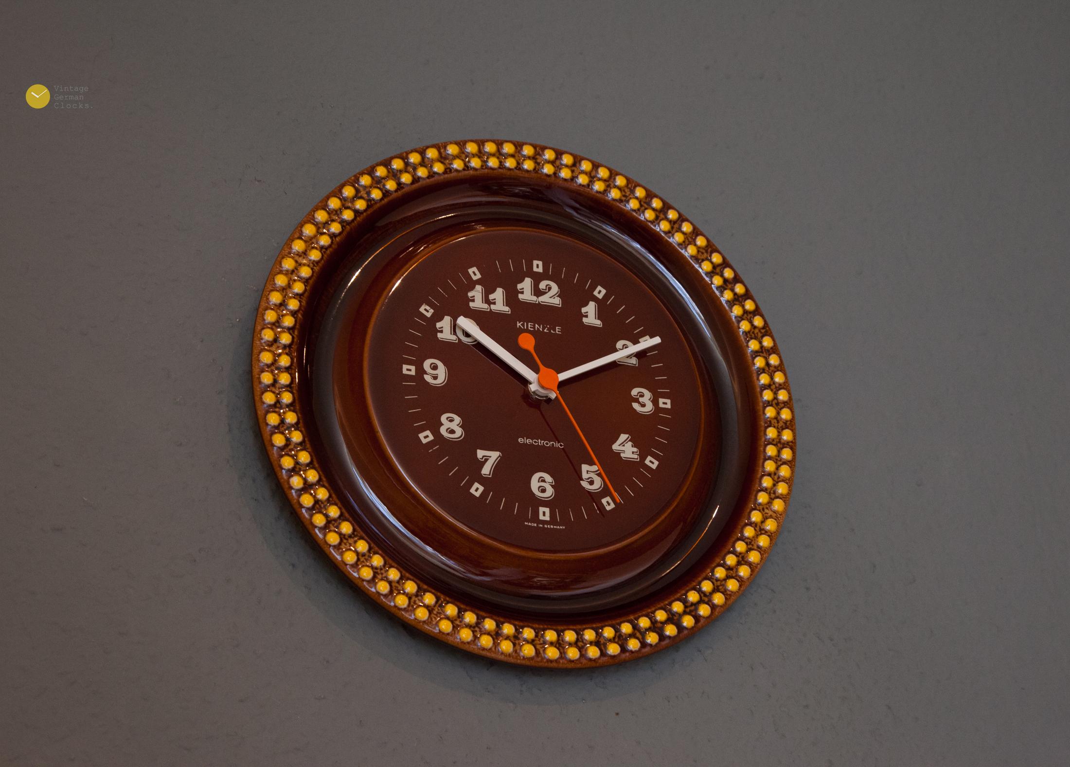 Large Kienzle Ceramic Wall Clock Space Age Mid Century Modernist Atomic ...