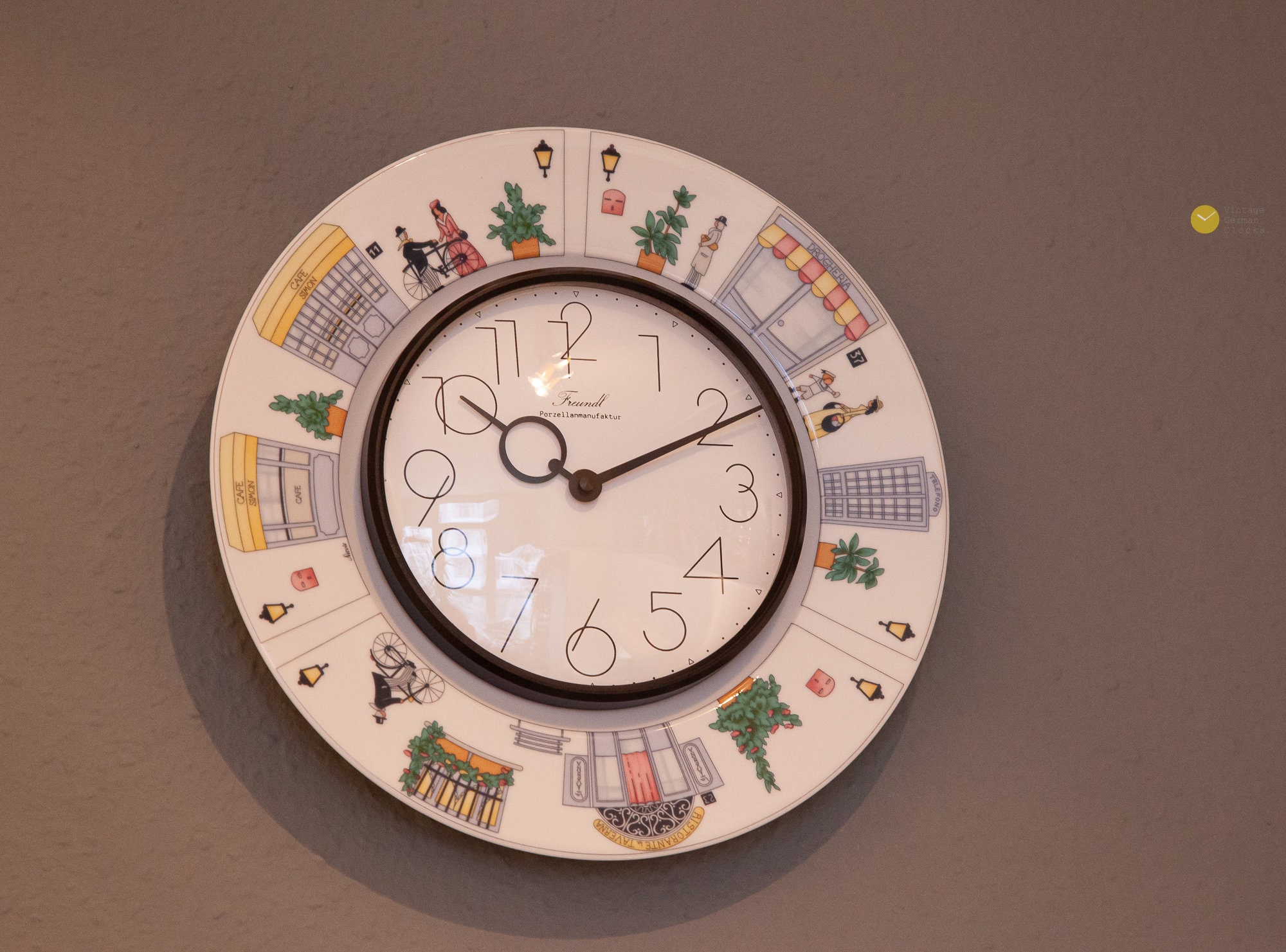 Postmodern Art Deco Porcelain CLOCK FREUNDL 80s Style Germany | Etsy